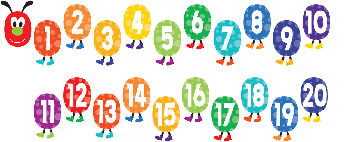 Counting Caterpillar 1 - 20 for Kids Wall Decals – slickgraphics.com.au